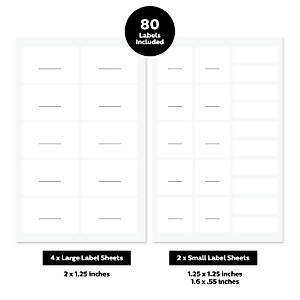 ThreeKin Waterproof Labels for Bottles & Containers - 80 Custom Stickers | All-Purpose & Personalizable | Dishwasher, Freezer & Microwave Safe | BPA-Free | USA-Owned (Blank)