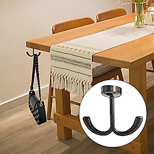 RFORPLY Zinc Alloy Double Prong Ceiling Hook Towel/Robe Clothes Hook Pack of 6