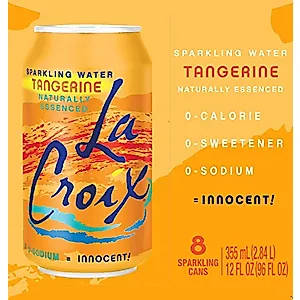 LaCroix Sparkling Water, Tangerine, 12 Fl Oz (pack of 8)