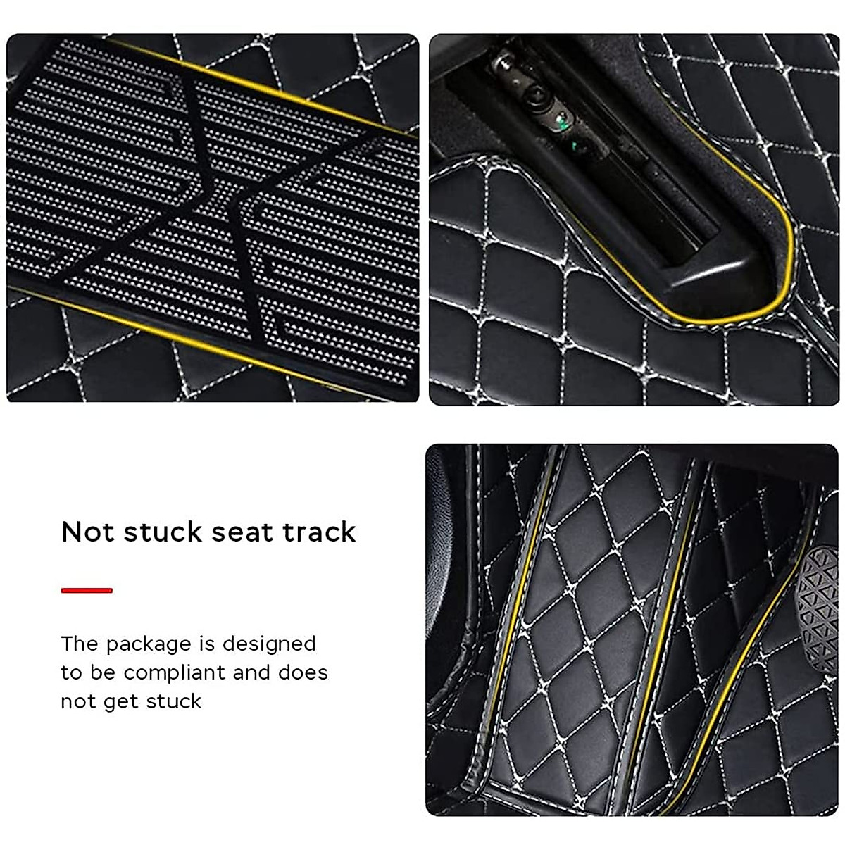 Car Floor Mats for Dodge Journey 7seat 2009-2017,Leather Luxury Floor Liner All Weather Protection Carpet,red and Black