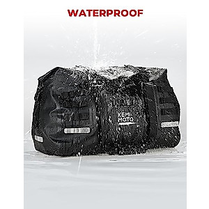 KEMIMOTO Motorcycle Dry Bag 50L, 500D PVC Waterproof Duffel Bag Motorcycle Luggage Travel Tail Bag Back Seat Rack Trunk Bag Comapatible with Touring Adventure for Motorcycle Trip Camping Rainproof