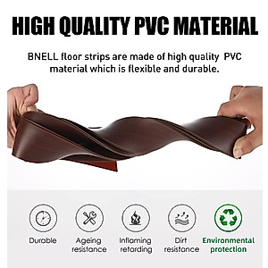 Bnell Floor Transition Strip Self Adhesive Vinyl Laminate Floor Cover Strip 3" Floor Flat Divider Strip for Joining Floor Gaps and Doorway Transitions (10Ft, 7.6cm, Yellow Oak)