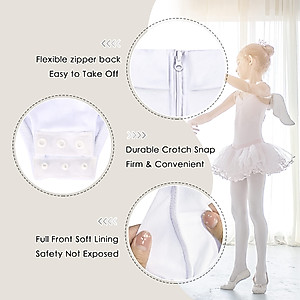 Tegmk Girls' Team Basic Turtleneck Long Sleeve Leotard with Durable Snaps, Front Lining, Zipper Back(6039-07-L)