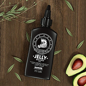 Bossman Jelly Beard Oil - Beard Growth Softener and Moisturizer Care - Larger 4oz, Bottle - 3 Pack Kit - Made in USA (Naked Scent)