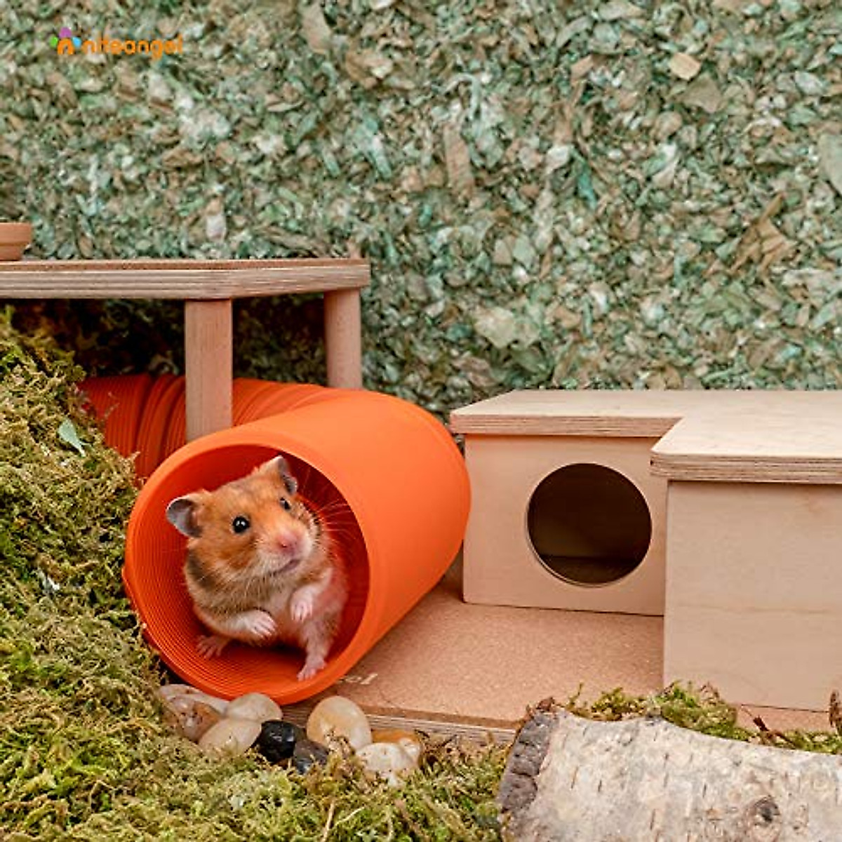 Niteangel Small Pet Fun Tunnel, 39 x 4 inches - Fit Adult Ferrets and Rats (Orange)