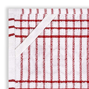 Cackleberry Home Patriotic Stars Windowpane Check Cotton Terrycloth Kitchen Towels, Set of 4