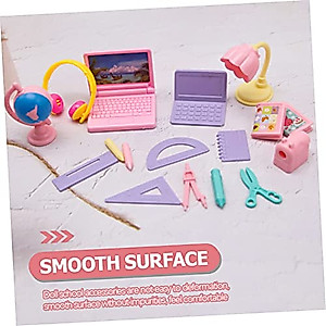 Totority 2 Sets Model Laptop Prop Mini Food Head Props Halloween Toys Laptops Landscape Village Animated Scence School Tiny of Girl for Doll Sand House Supplies Gift Photo Kids