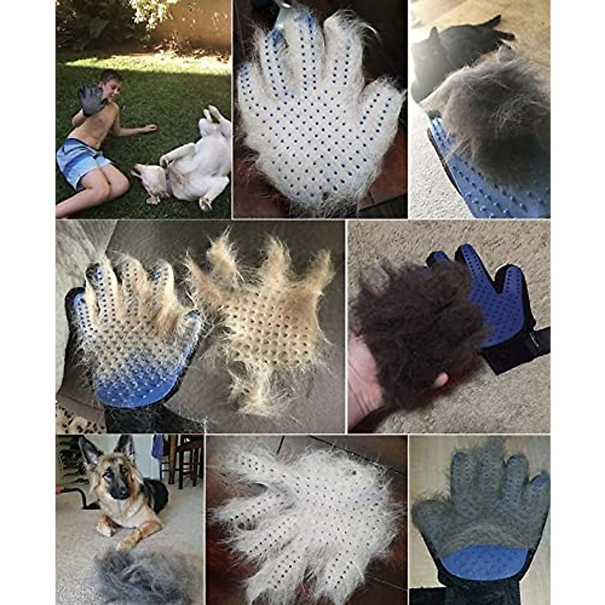 Pet grooming glove gentle deshedding brush (One size)