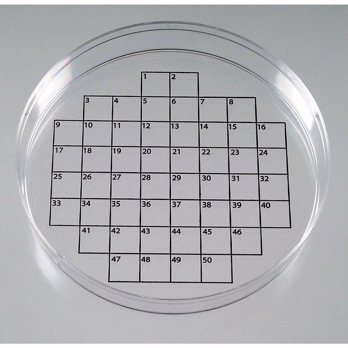 Diversified Biotech PetriStickers PSTK-1050 Square Grid Label for Petri Dish, 50 Square Grid (Pack of 36)