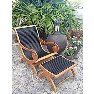 Kenya Teak Lazy Chair Incl. Footstool, Made from Solid A-Grade Teak Wood