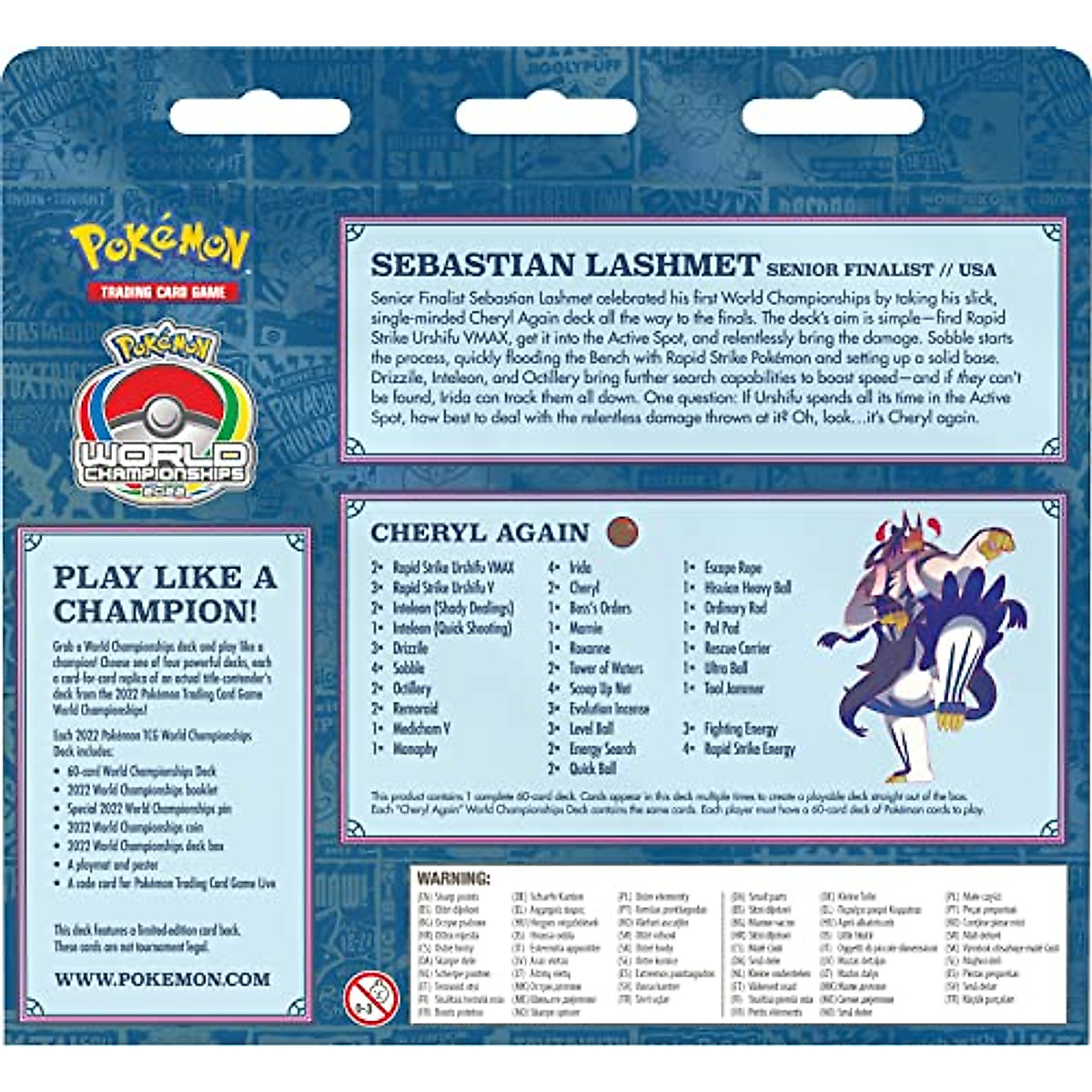 Pokemon TCG Sebastian Lashmet 2022 World Championships Deck