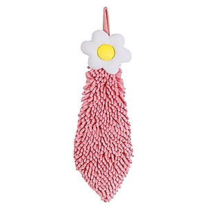 NGUMMS Chenille Hand Towel,Hanging Kitchen Towels,Kids Hand Towels Kitchen Hanging Hand Towels,Quick Dry Flower Towels Funny Cartoon Hand Towel for Kitchen, Absorbent Thick Hand Towel