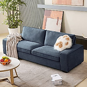 COOSLEEP Modern Sofas Couches for Living Room, Loveseat Sofas & couches with Removable Sofa Cushion and Detachable Sofa Cover, Solid Wood Frame and Serpentine Spring,Easy to Install (Blue)