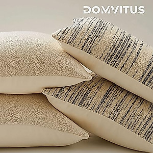 DOMVITUS Cream Throw Pillows Boucle Pillow Covers 18x18 Luxury Neutral Pillow Covers Couch Pillows for Living Room Sofa Accent Pillows Textured, 1PC, Cream Yellow