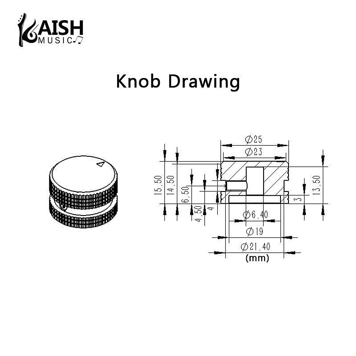 Dopro 4-Pack 25 * 15.5mm Set Screw Style Aluminium Potentiometer Knobs 1/4" Universal Pot Control Knobs with Rubber Ring and Indicator for Guitar/Bass Equipments Black with Red Ring