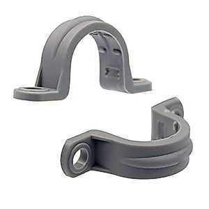 ISPINNER 12pcs 1/2 Inch PVC Pipe Straps, 2 Holes Plastic Conduit Strap for PVC Pipes, Conduit and Cables, UL Listed