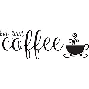 WallPops DWPQ2936 But First Tea Wall Quote, Black
