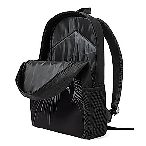 Kamoxi Black Cat Backpack Cute Kitten Face Funny Animal Print Style Bookbags Water Resistant School College Bag Classical Basic Knapsack Polyester Travel Daypack for Teen Girls Boys, Large 17"