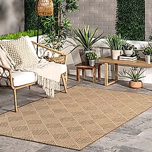 nuLOOM Freda Casual Geometric Indoor/Outdoor Area Rug, 8' x 10', Beige