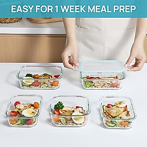 Vtopmart 18Pack Glass Food Storage Containers with Lids, Meal Prep Containers, Airtight Lunch Containers Bento Boxes with Leak Proof Locking Lids for Microwave, Oven, Freezer, Dishwasher