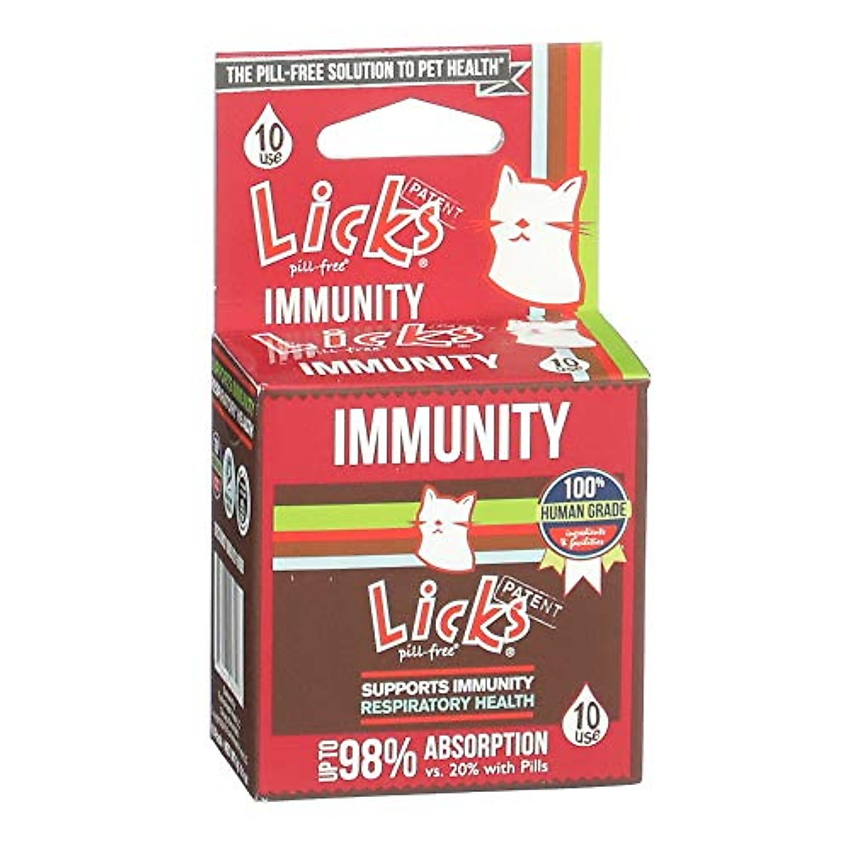 Licks Pill-Free Cat Immunity - Immune Support Cat Supplies - Respiratory Supplements for Cats - Cat Health Supplies - Gel Packets - 10 Use