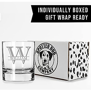 Personalized Etch 11oz Custom Whiskey Glass, Whiskey Gifts for Men, Bourbon Glass Engraved, Birthday Gifts for Men Dad Husband Groomsmen Gifts, Customized Monogram Gifts, Halpert