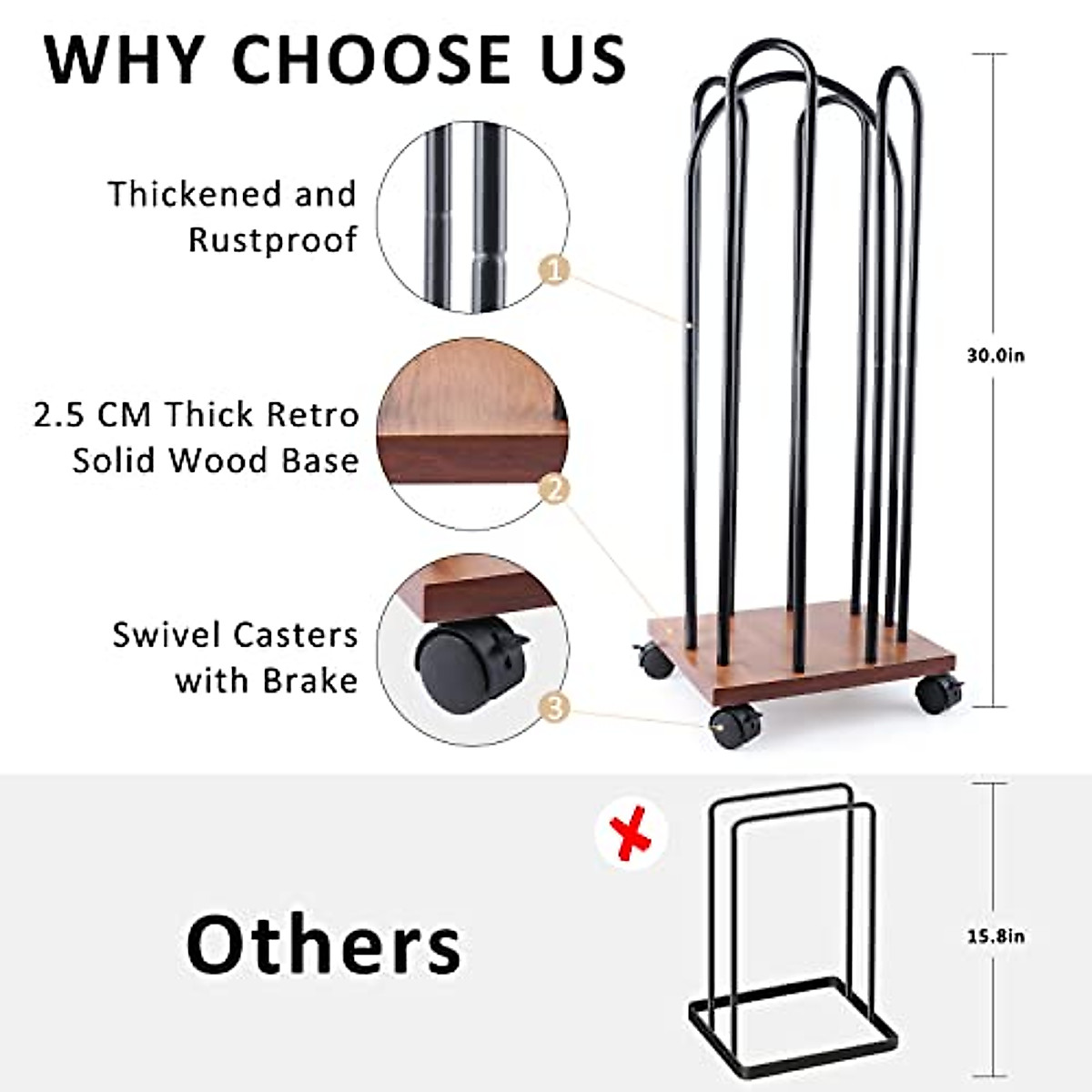 Hanger Organizer Stacker, Hanger Stacker with Swivel Caster Wheels, Hanger Holder Hold Up 80 Wooden Clothes Racks for Closet Laundry Dry Cleaning Room