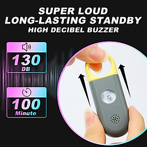 Reepos Personal Safety Alarm - 130dB Siren Whistle with SOS LED Strobe Light - Keychain Alarm for Women, Kids, Elderly