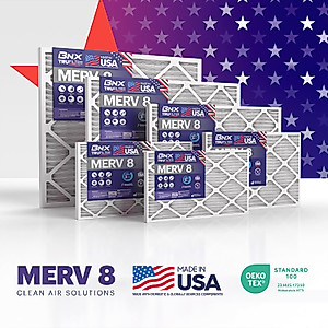 BNX TruFilter 14x24x1 Air Filter MERV 8 (6-Pack) - MADE IN USA – Dust & Pet Defense Air Conditioner HVAC AC Furnace Filters for Dust, Pet, Mold, Pollen MPR 600 – 700 & FPR 5