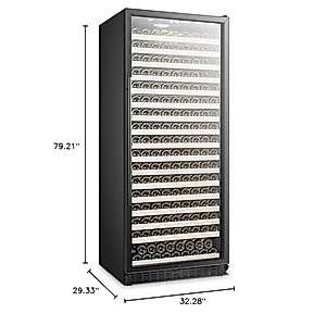 Lanbo Wine Cooler Refrigerator, 289 Bottle Large Capacity Wine Fridge Double-Paned Tempered Glass Door and Safety Lock, 32 Inch