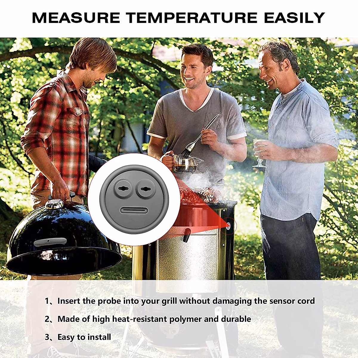 EAJORN Rubber Meat Probe Gasket Thermometer and Probe Gasket Rubber Meat Probe Grommet Replacement High Temperature