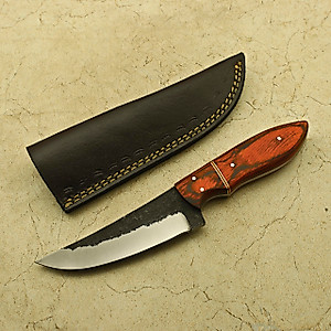 Custom Hand Forged Carbon steel Hunting Knife Handle Made With PAKKA/ROSE/WOOD Best Gift for Him Birthday Wedding Gift