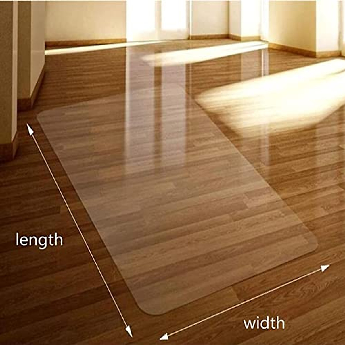 Clear PVC Desk Chair Mat Transparent PVC Floor Protection Pad Door Mat Heavy Duty Chair Mat for Hardwood Floors, Non-Skid Transparent Carpet Protector for Home/Office/Hall/Doormat,1mm,105/115/125/135/