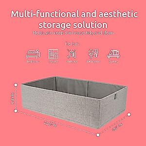 Compactor Clothing Storage Containers, Kids Toy Storage Organizer, Basket for Clothes, Accessories, and Books, Grey - Large