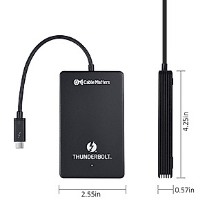 Cable Matters [Intel Certified] Bus-Powered NVMe 480GB Thunderbolt 3 SSD Drive Up to 2400 MB/s Read (Not Compatible with USB-C Ports Without The Thunderbolt Logo)