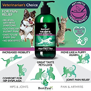 [236,000mg] Organic Hemp Oil for Dogs and Cats - Joint Pain Relief Arthritis Supplement - Natural Support for Separation Relief - Calming Aid Pets Love - from Canadian Crops - 8oz