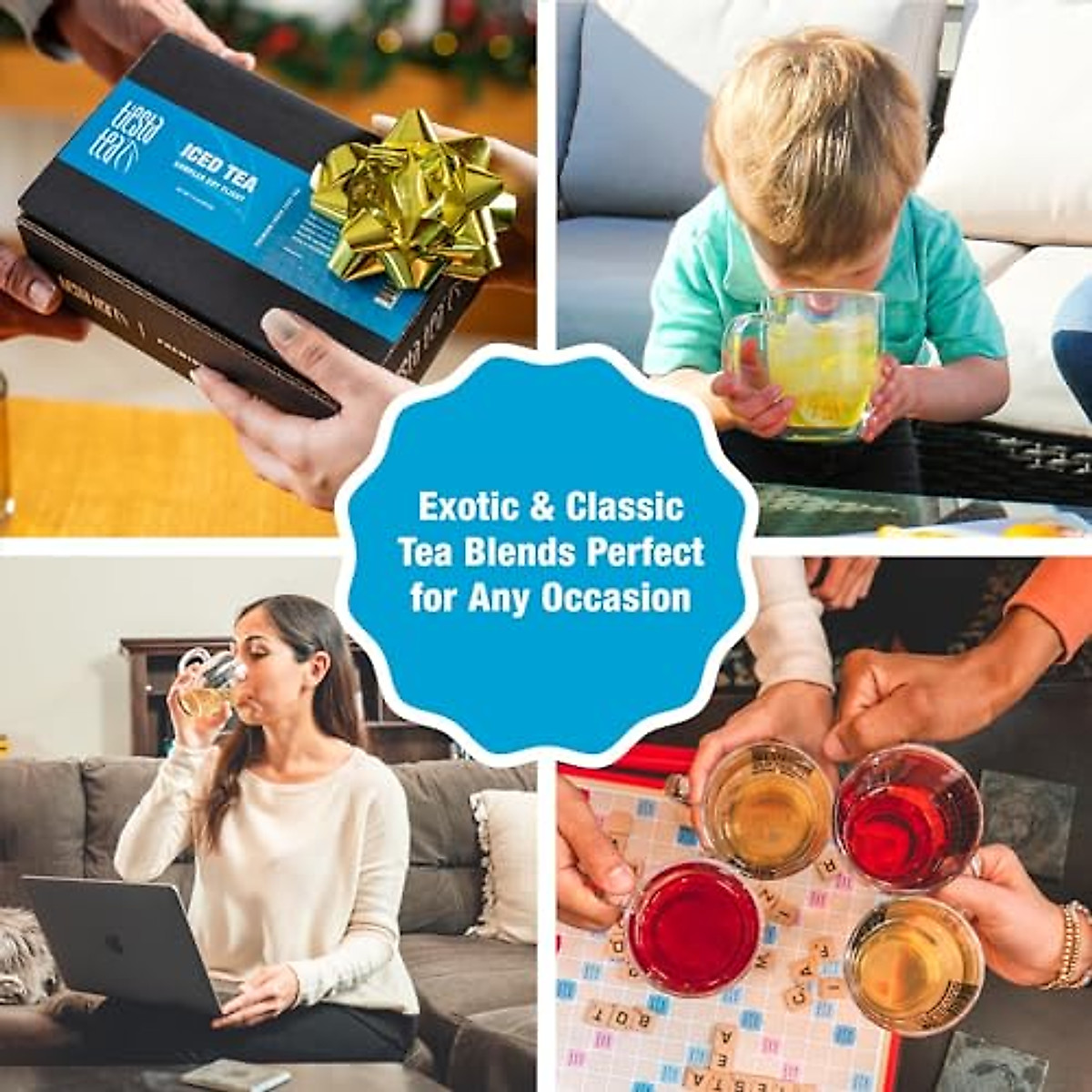 Tiesta Tea - Iced Tea Sampler Dry Flight Set | Loose Leaf | High to No Caffeine | Makes Cold Brew Iced Drink | Assorted Brew Sets with Herbal, Black, Fruit Blends & More | 8 Resealable Sample Pouches