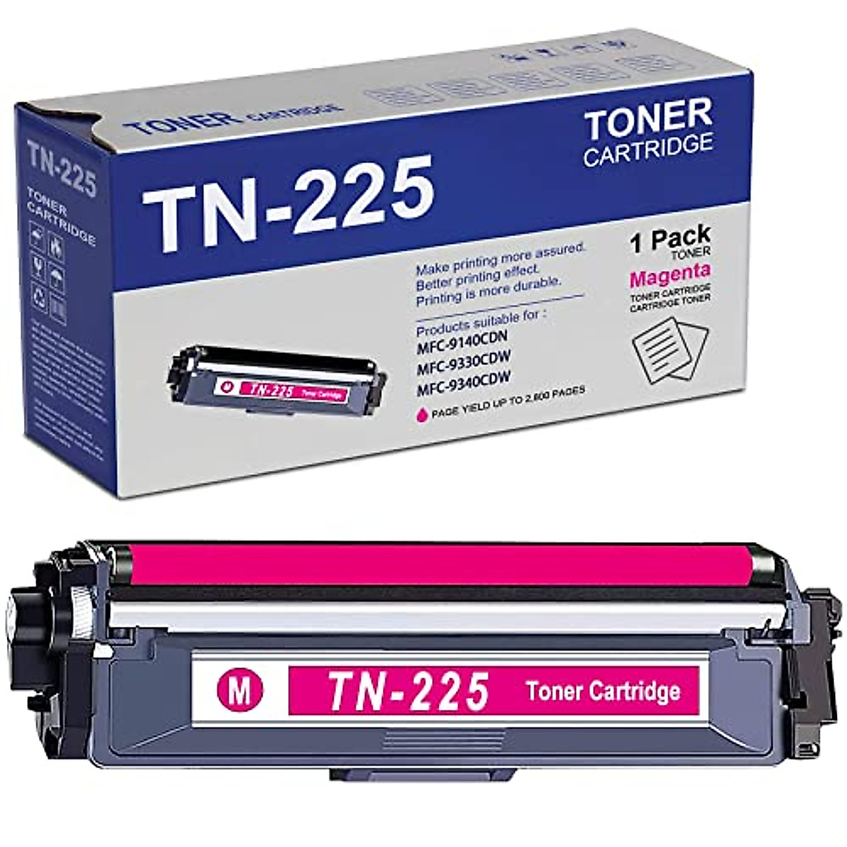 Feromyink Compatible TN225 TN-225 Toner Cartridge Replacement for Brother HL-3140CW 3150CDN 3170CDW MFC-9130CW 9340CDW DCP-9015CDW 9020CDN Printer (Magenta,1-Pack)