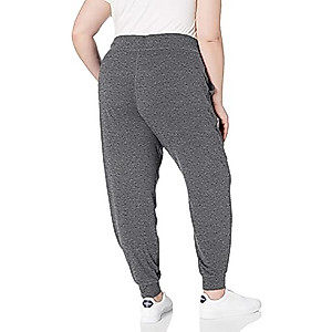 Amazon Essentials Women's Brushed Tech Stretch Jogger Pant (Available in Plus Size), Dark Grey Space Dye, Large
