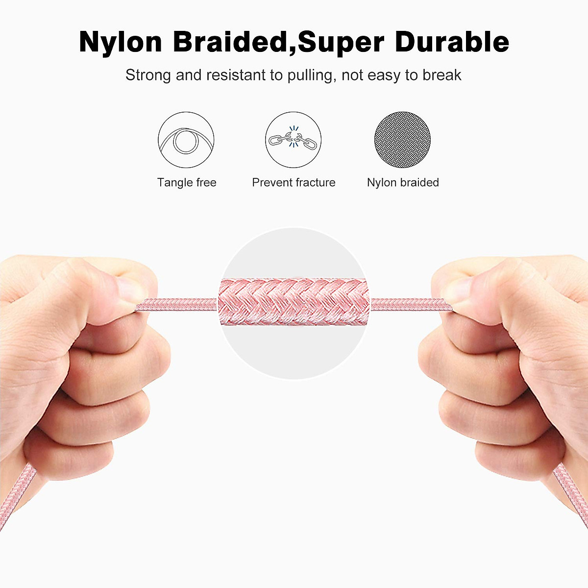 WFVODVER USB-C to Lightning Cable [MFI Certified] 10FT/3M iPhone 12 Nylon Braided Type C Fast Charging Cable Compatible with iPhone 12/12Mini/12 Pro/11/11Pro/11 Pro Max/X/XS/XR/XS MAX (Pink)