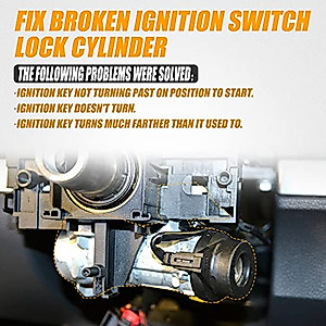 RANSOTO Ignition Starter Switch Lock Cylinder Compatible with 2003-2013 Volkswagen VW Golf Jetta MK5 Audi A3 TT R8 Replaces 1K0905851B 1K0905865 5Q0905865A Ignition Switch Steering Lock with Key