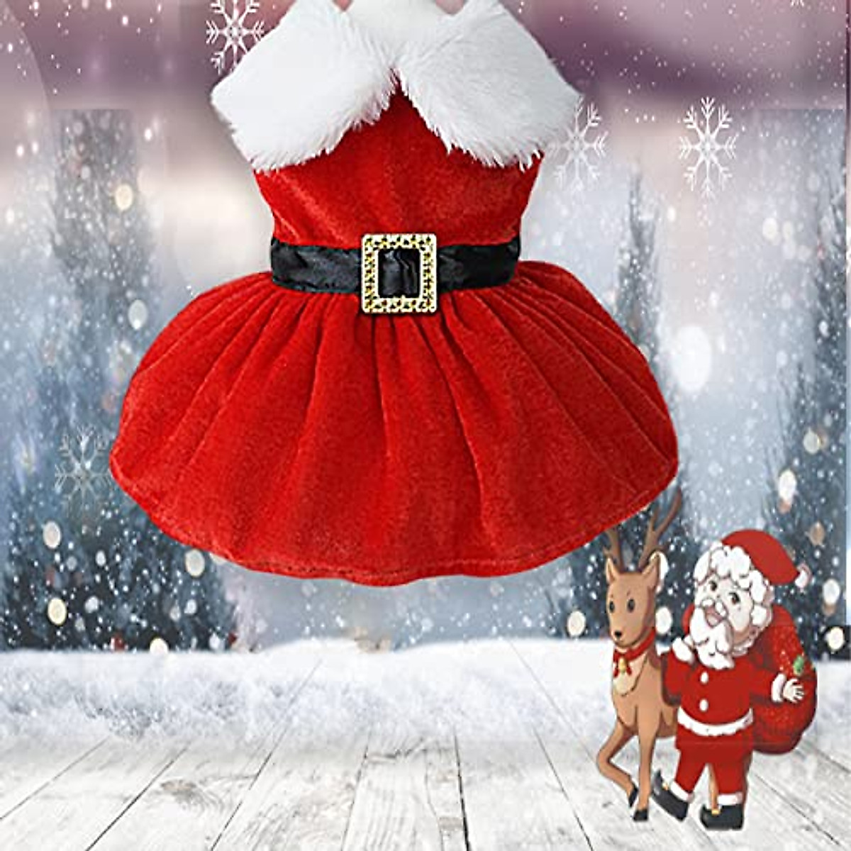 Dog Christmas Sweater Xmas Pet Clothes Santa Dog Christmas Dress Santa Pet Christmas Dress Skin Friendly Breathable Elastic Pet Winter Clothes for Small Dogs Cats XL