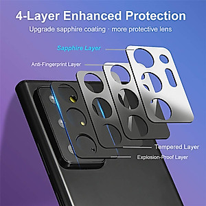 Suoman 3-Pack for Samsung Note 20 Ultra Camera Lens Protector - [Aluminum alloy] [Not Affect Flash] Camera Lens Protector for Samsung Note 20 Ultra 5G - Black