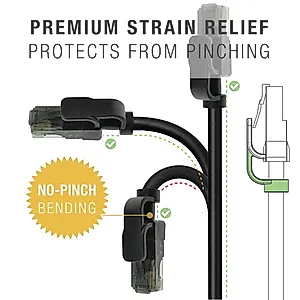 Mediabridge CAT6 Ethernet Patch Cable (3 ft) RJ45 Connectors with Gold Plated Contacts (10gbps)