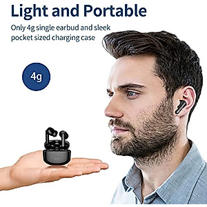 A40 Pro Wireless Earbuds, 50Hrs Playtime Bluetooth Earbuds Built in Noise Cancellation Mic with Charging Case, Bluetooth Headphones with Stereo Sound, IPX7 Waterproof Ear buds for iPhone and Android