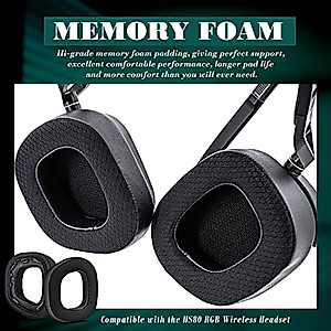 ZIXUANCUSHION HS80 Ear Pads Compatible with HS80 RGB Headset - HS80 Ear Cups/1.18 Inches Thick/Memory Foam Ear Cushions (Mesh/PU)