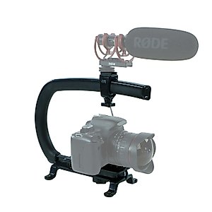 Cam Caddie Scorpion EX Skateboard Camera Handle with Threaded Feet - Professional Steadycam Handle for Most Cameras, Camcorders, Smart Phones and Action Sports Cams - Black - Skate Edition