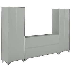 Crosley Furniture Tara 3-Piece Sideboard and Pantry Set, Distressed Gray