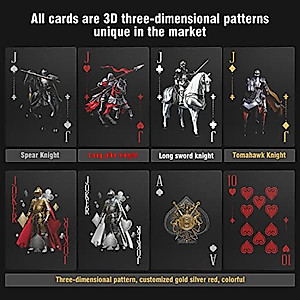 WJPC Waterproof Playing Cards，Plastic Playing Cards,Deck of Cards ，Game and Party Poker Cards (Knight Gold)