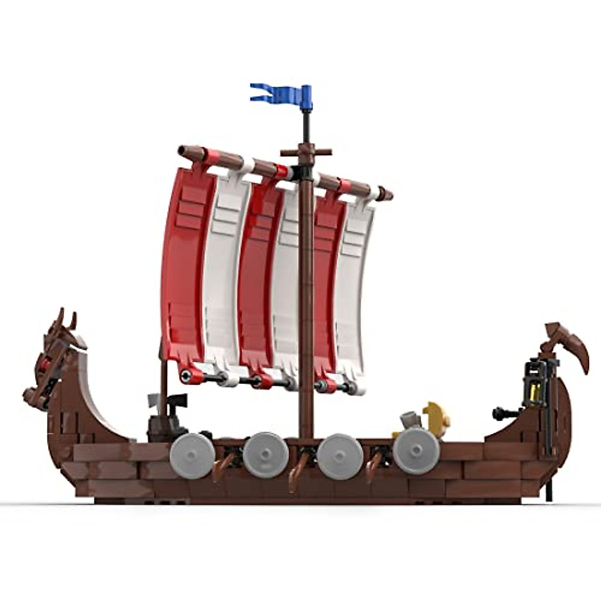 DIYI The Viking Ship Model Building Kit, Medieval Themed Design Style Modeling Pirate Ship Building Bricks Toy, MOC Building Blocks Compatible with Lego Viking Ship (314 Pieces)